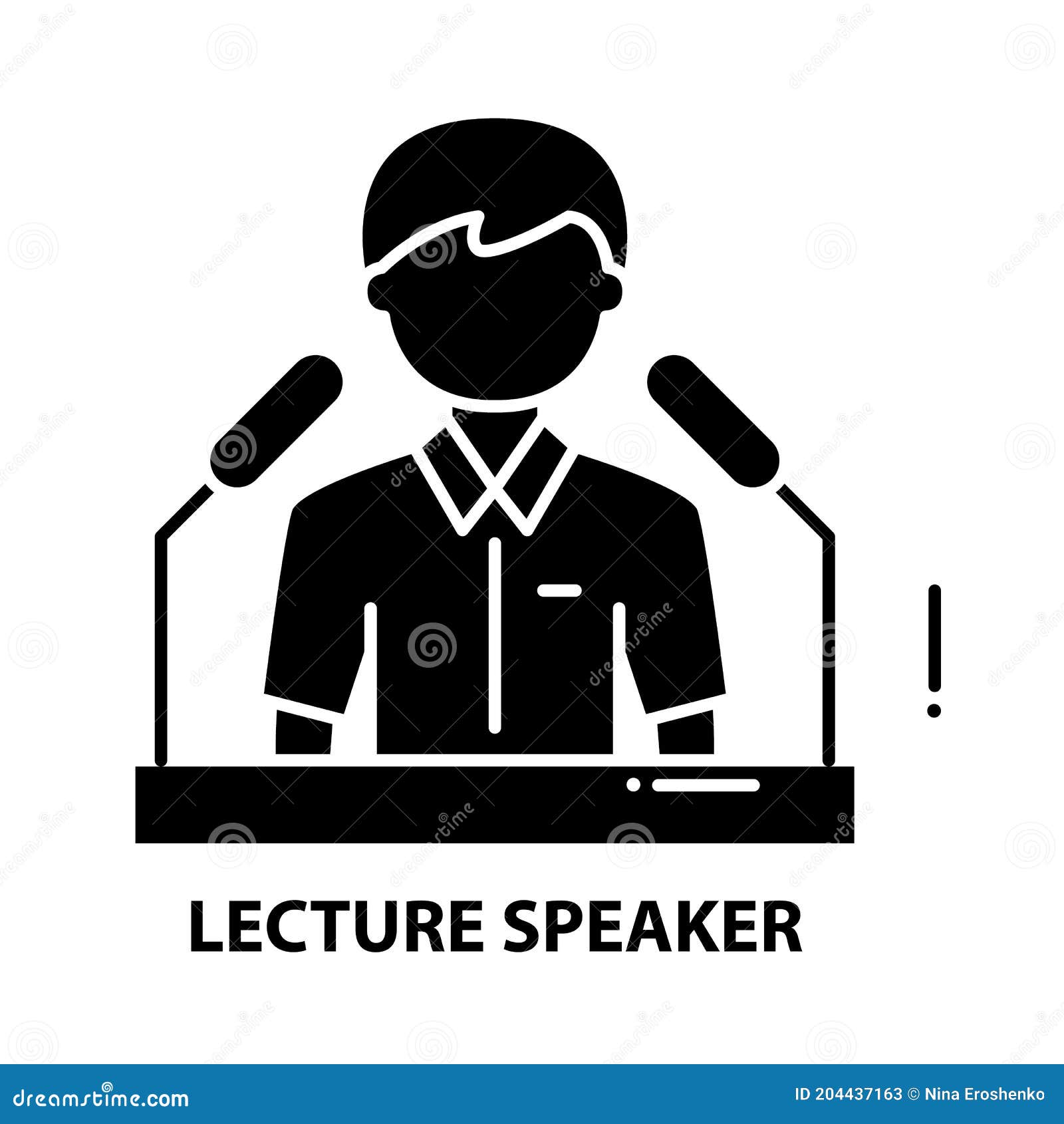 Lecture Speaker Icon, Black Vector Sign with Editable Strokes, Concept ...