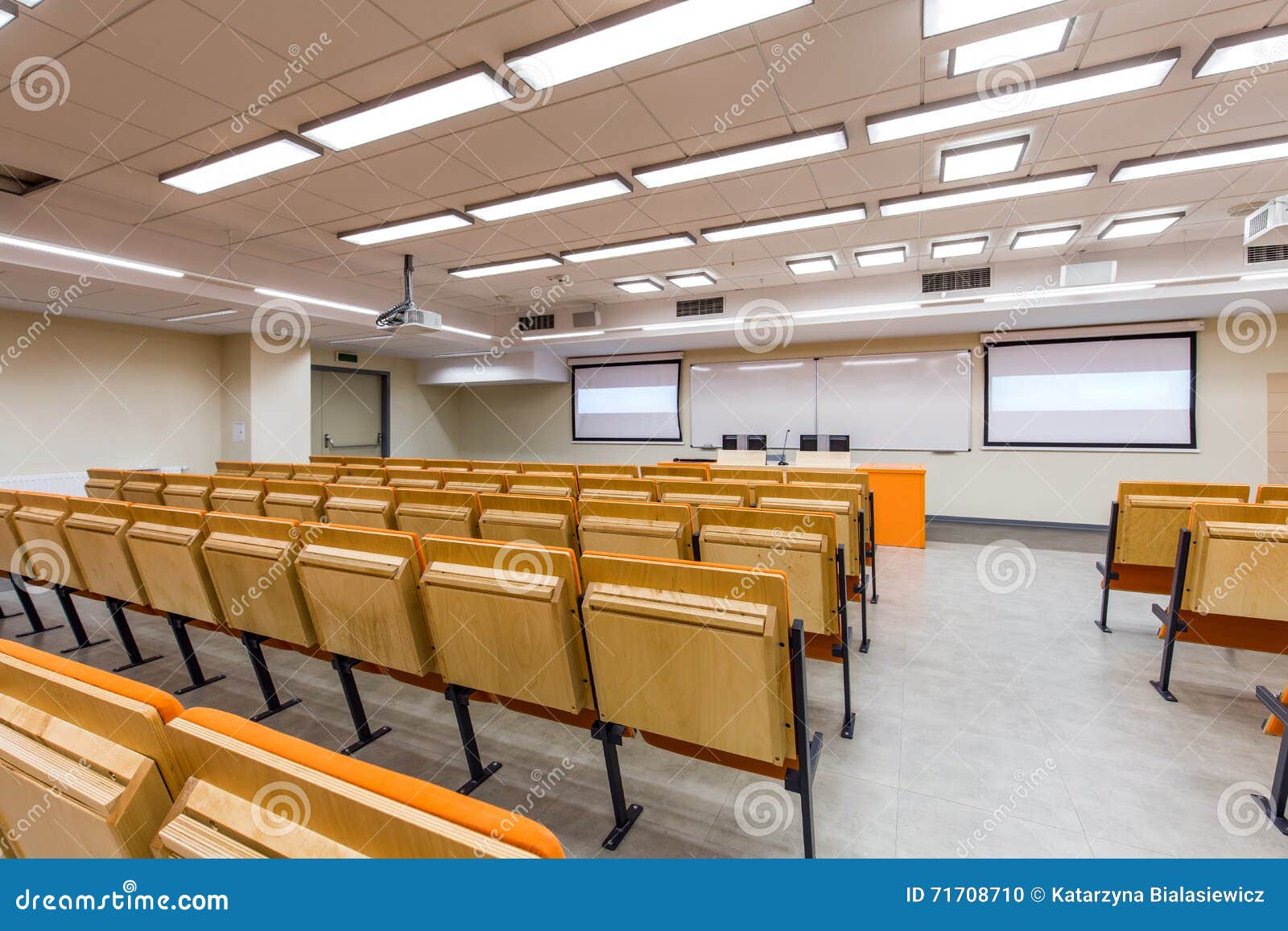 Lecture is about to begin stock photo. Image of projection - 71708710