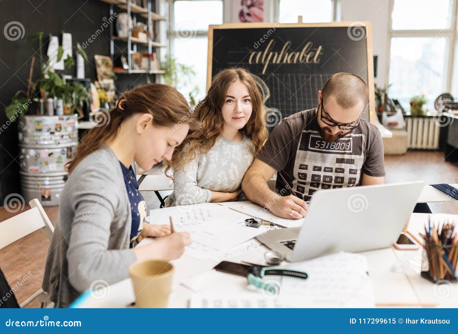 Lecture and Training in Calligraphy Office for a Group of People Stock ...