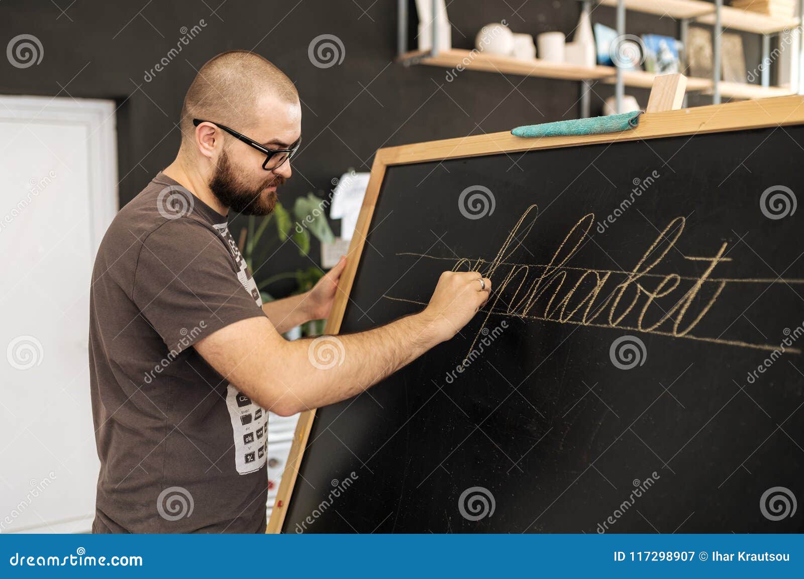 Lecture and Training in Calligraphy Office for a Group of People Stock ...