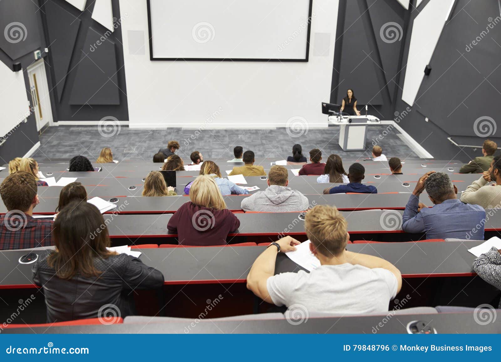 Lecture at University Lecture Theatre, Audience POV Stock Photo - Image ... Lecture at University Lecture Theatre, Audience POV Stock Photo - Image ...