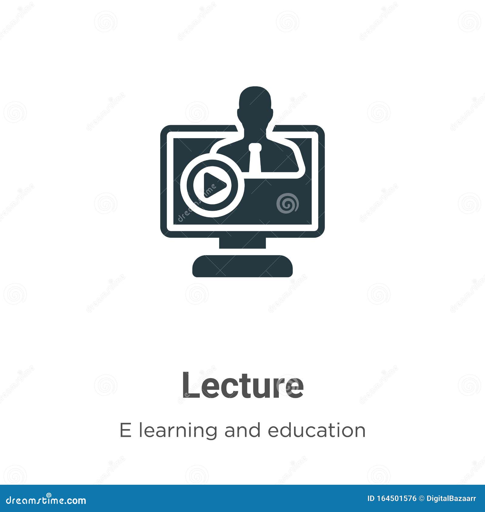 Lecture Vector Icon on White Background. Flat Vector Lecture Icon ...