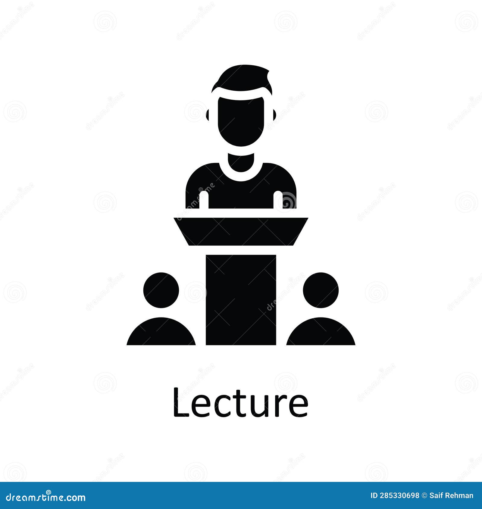 Lecture Vector Solid Icon Design Illustration. Educational Technology ...