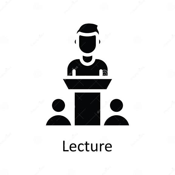 Lecture Vector Solid Icon Design Illustration. Educational Technology ...