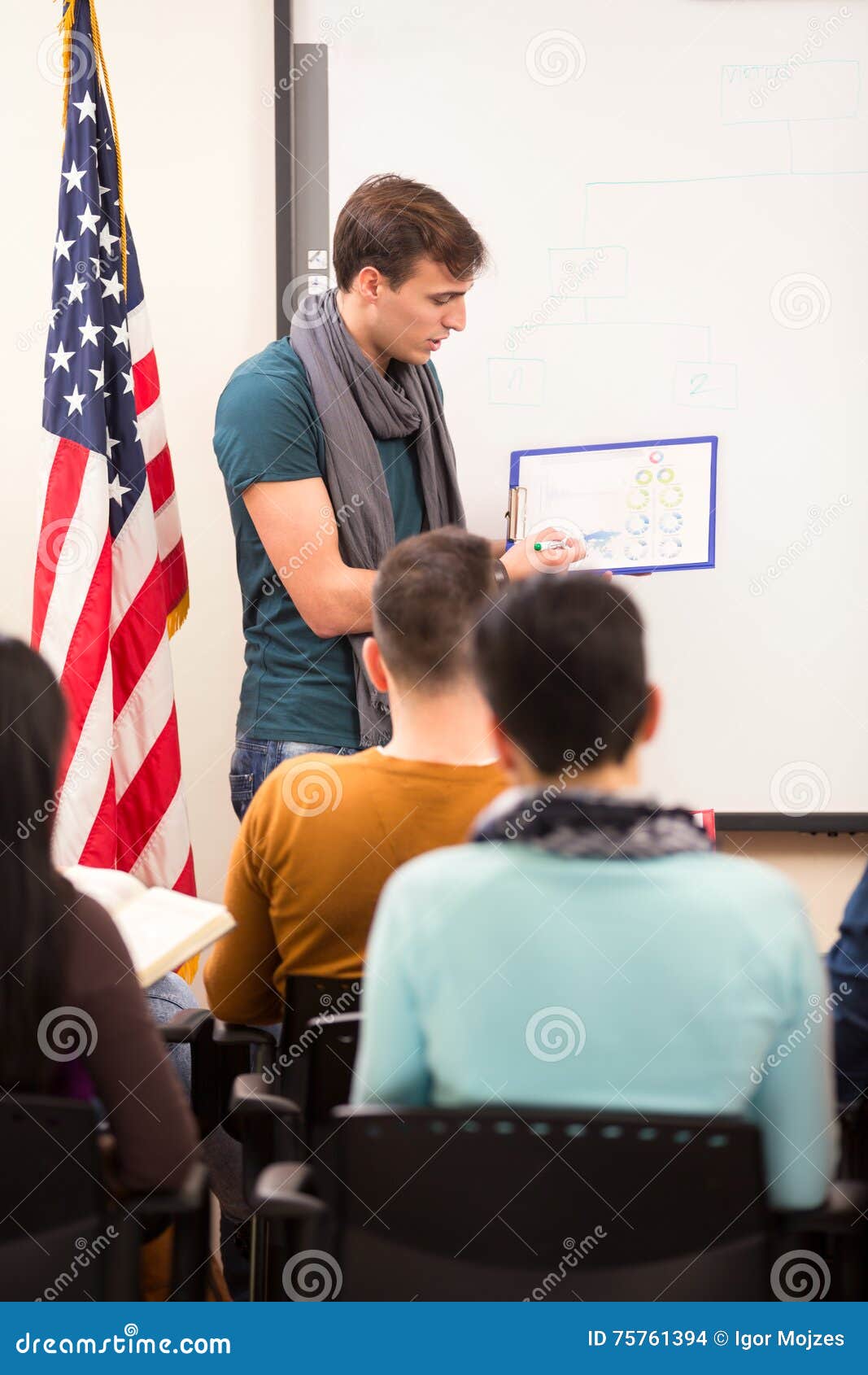 Lecturer Explain Diagram To Students Stock Photo - Image of education ...