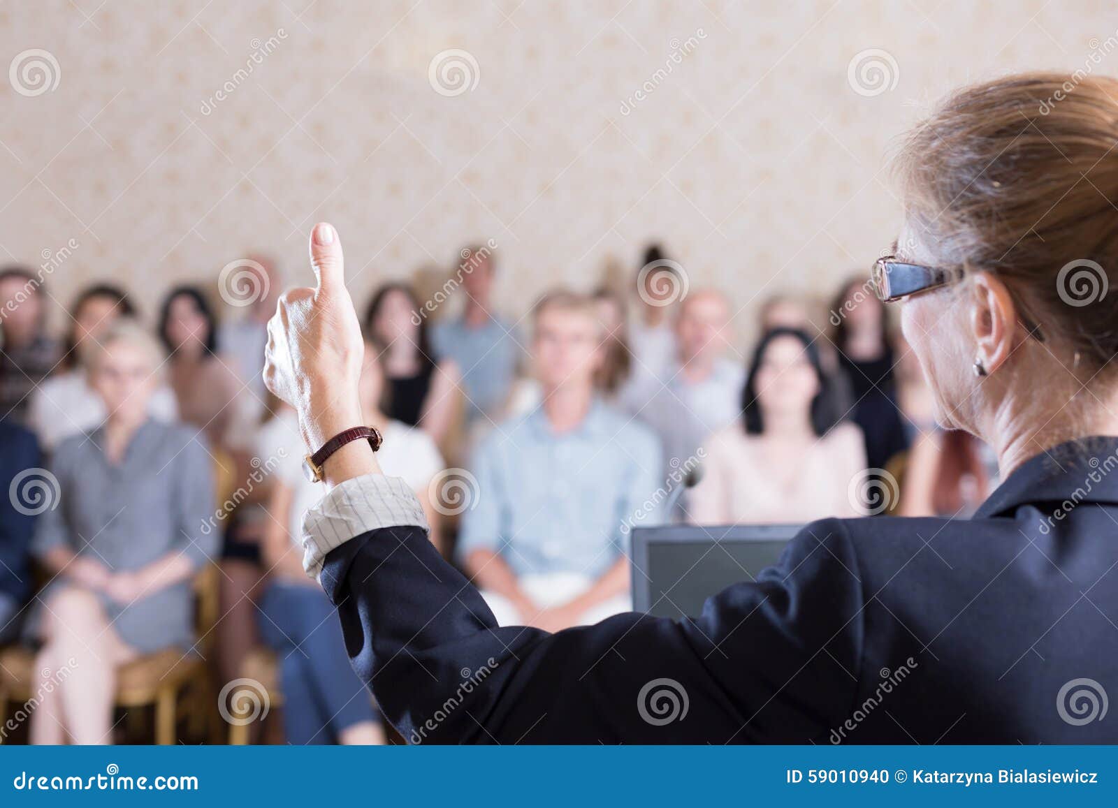 Lecturer Giving Floor To Listener Stock Photo - Image of professor ...