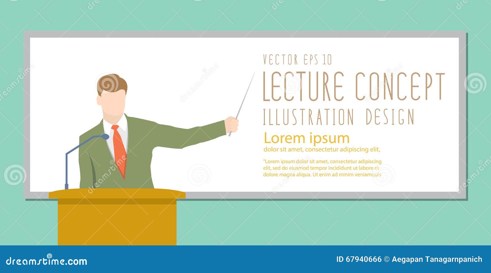 Lecturer Giving Lecture or Presentation. Standing in Front of ...