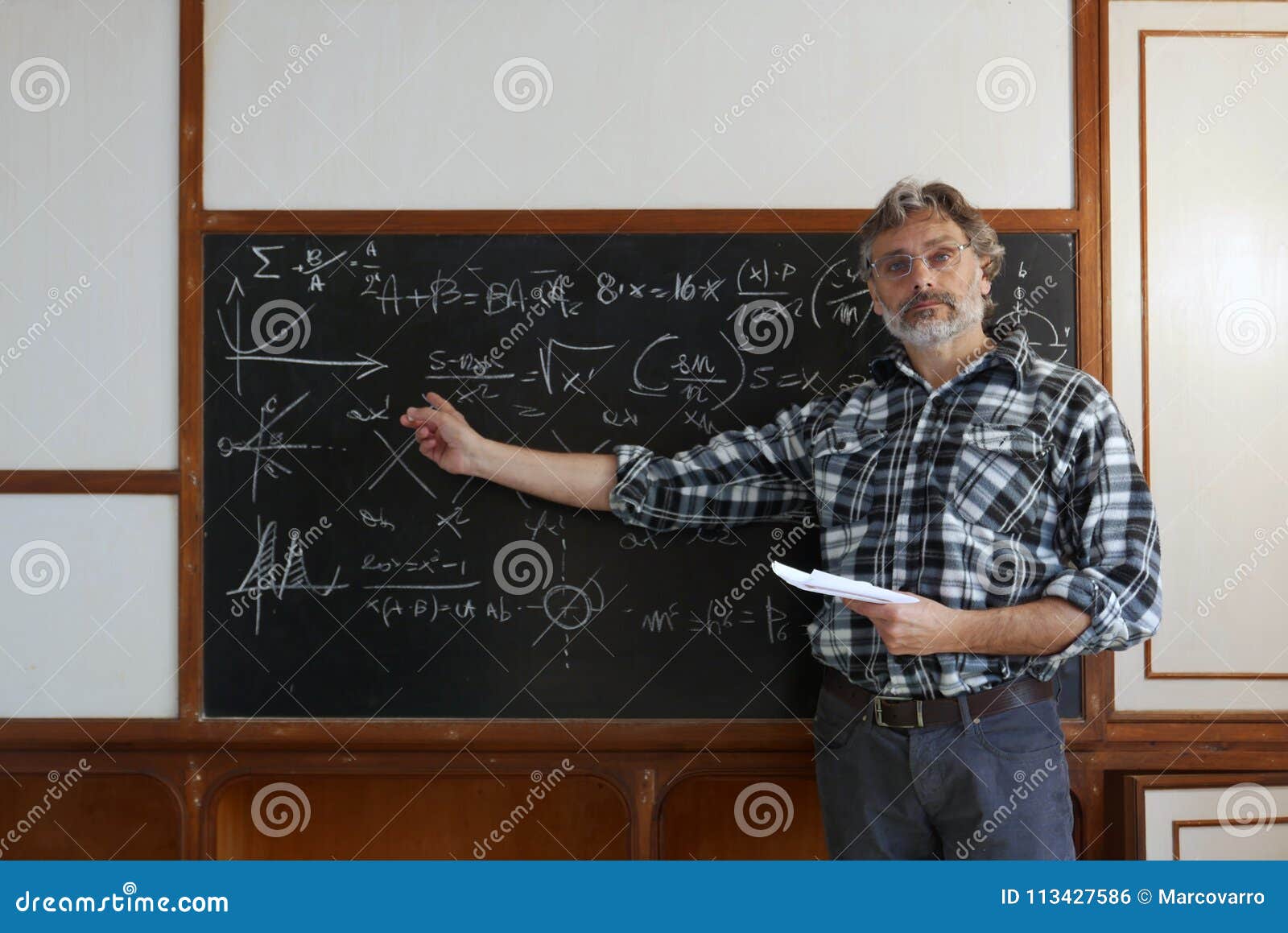 Professor Blackboard Formula Stock Photo - Image of lecturer, equation ...