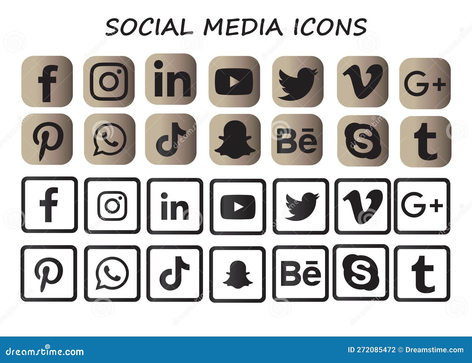 Most Popular Social Media Icons Illustrated on White Background Vector ...