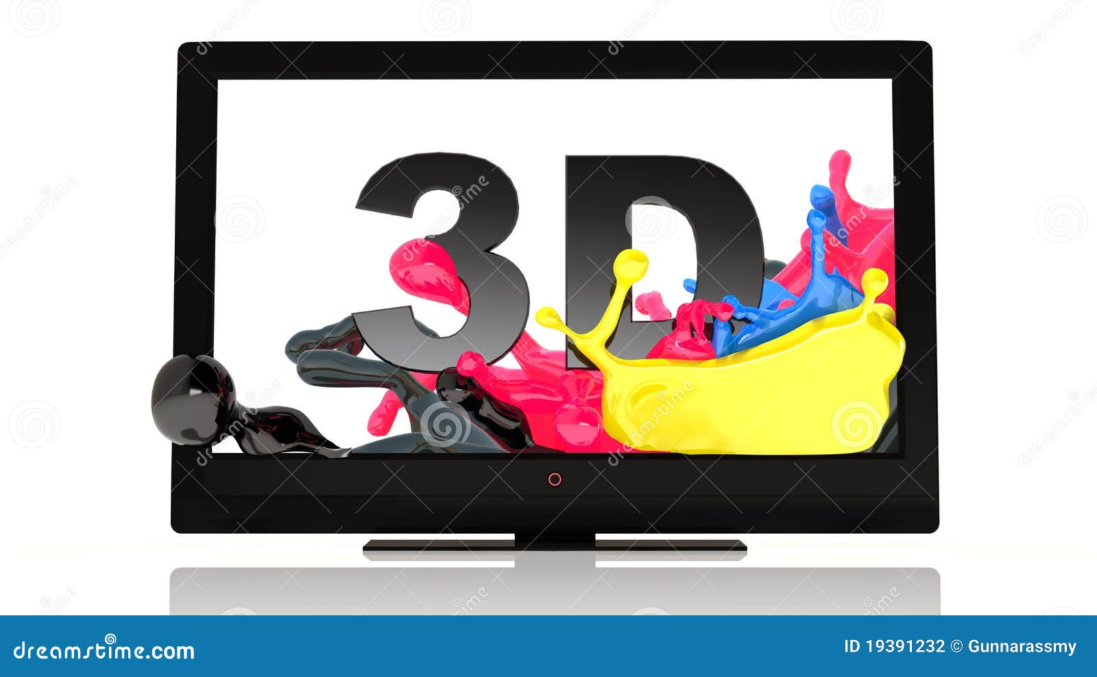 LED 3D TV stock illustration. Illustration of modern - 19391232