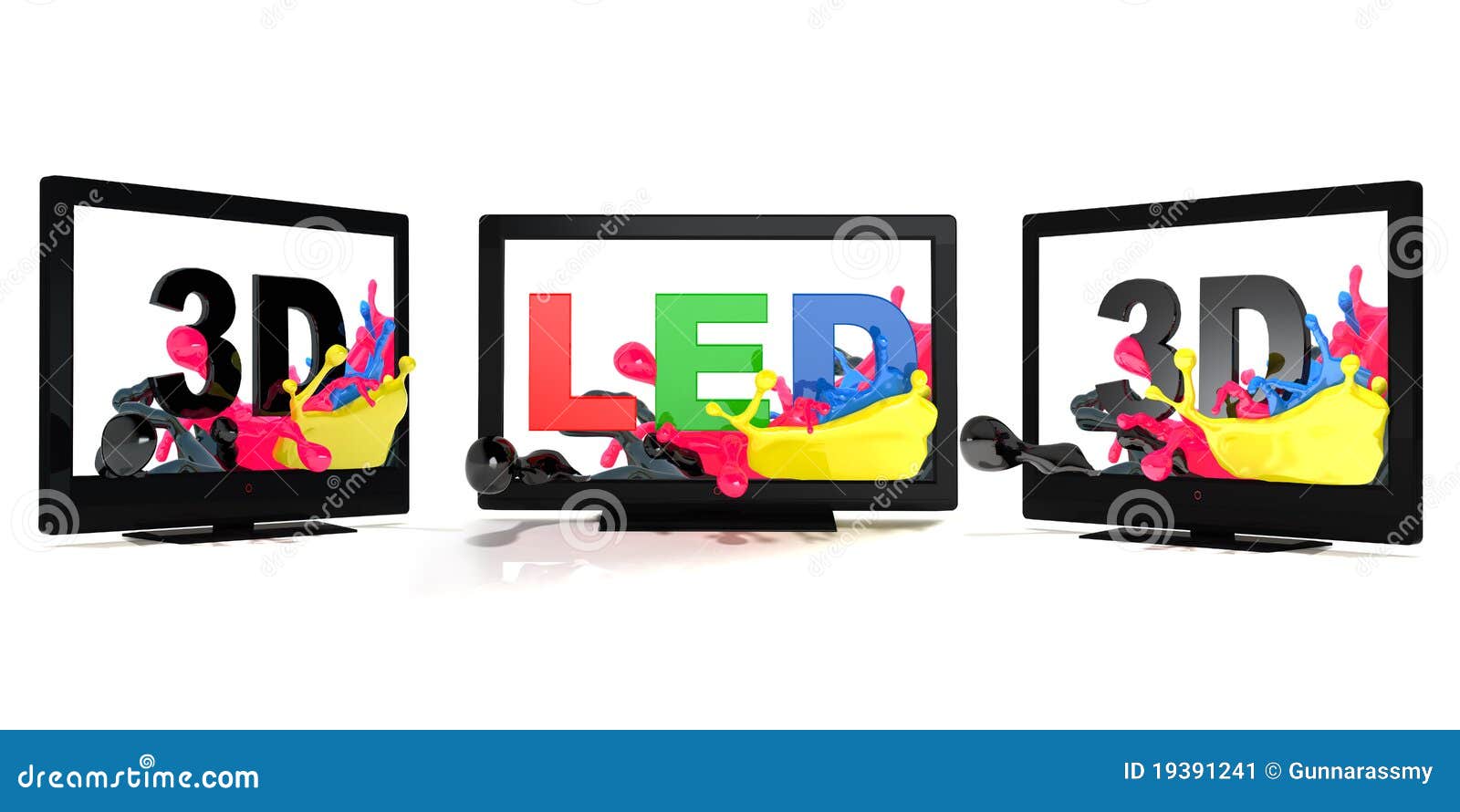 LED 3D TV stock illustration. Illustration of show, black - 19391241