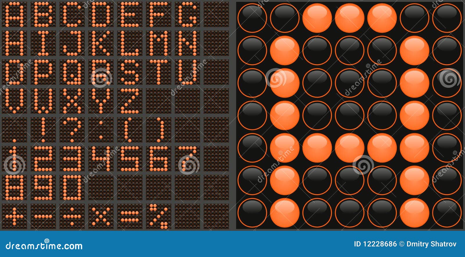 LED Alphabet stock vector. Illustration of background - 12228686