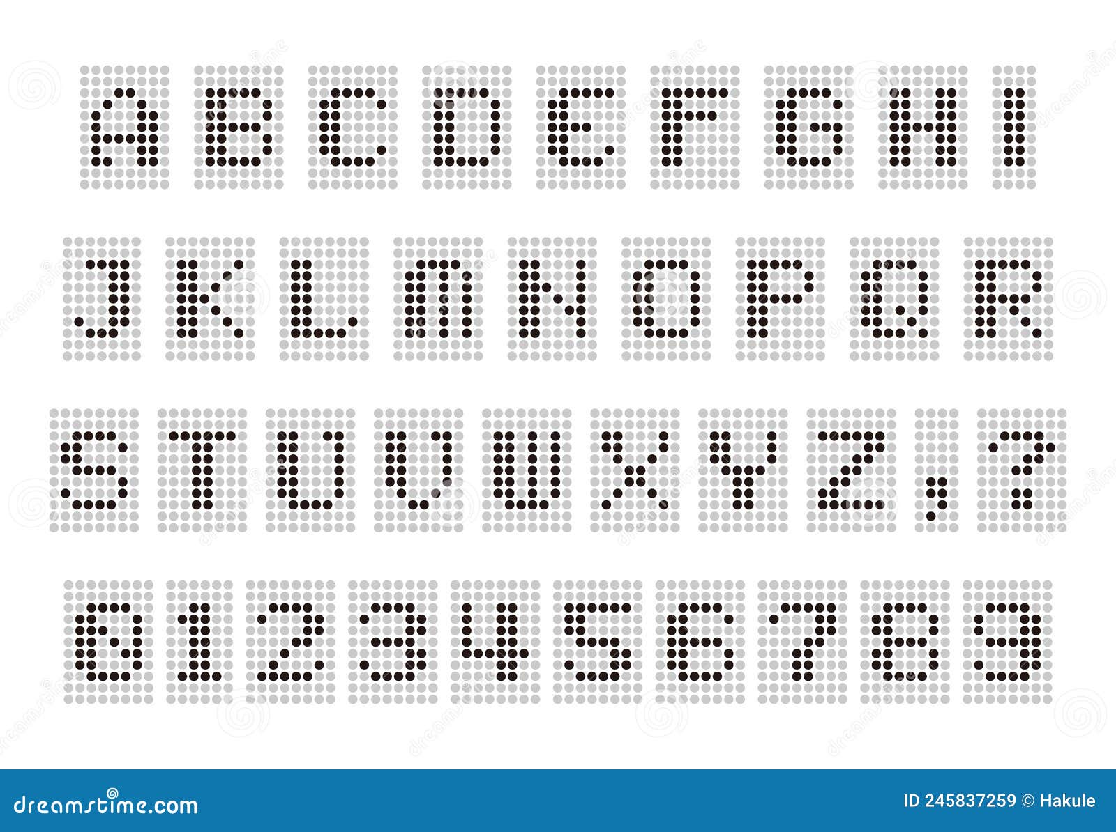 Led Alphabet and Number, Vector Illustration Stock Vector ...