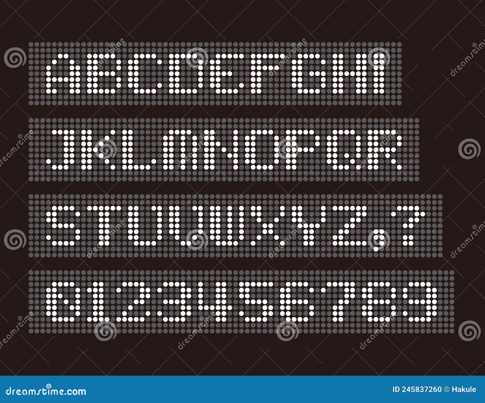 Led Alphabet and Number, Vector Illustration Stock Vector ...