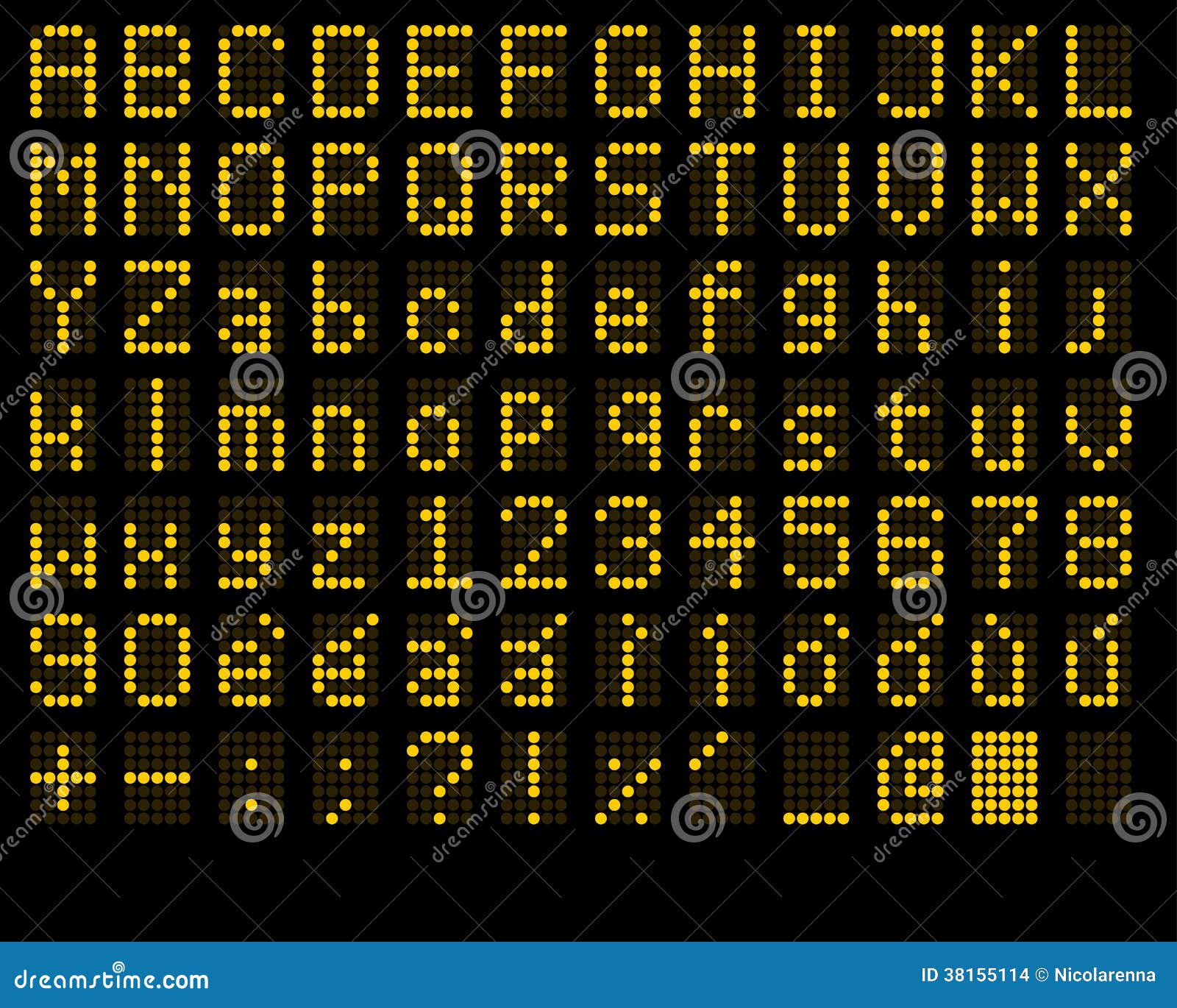 LED Alphabet and Numbers stock vector. Illustration of abstract - 38155114