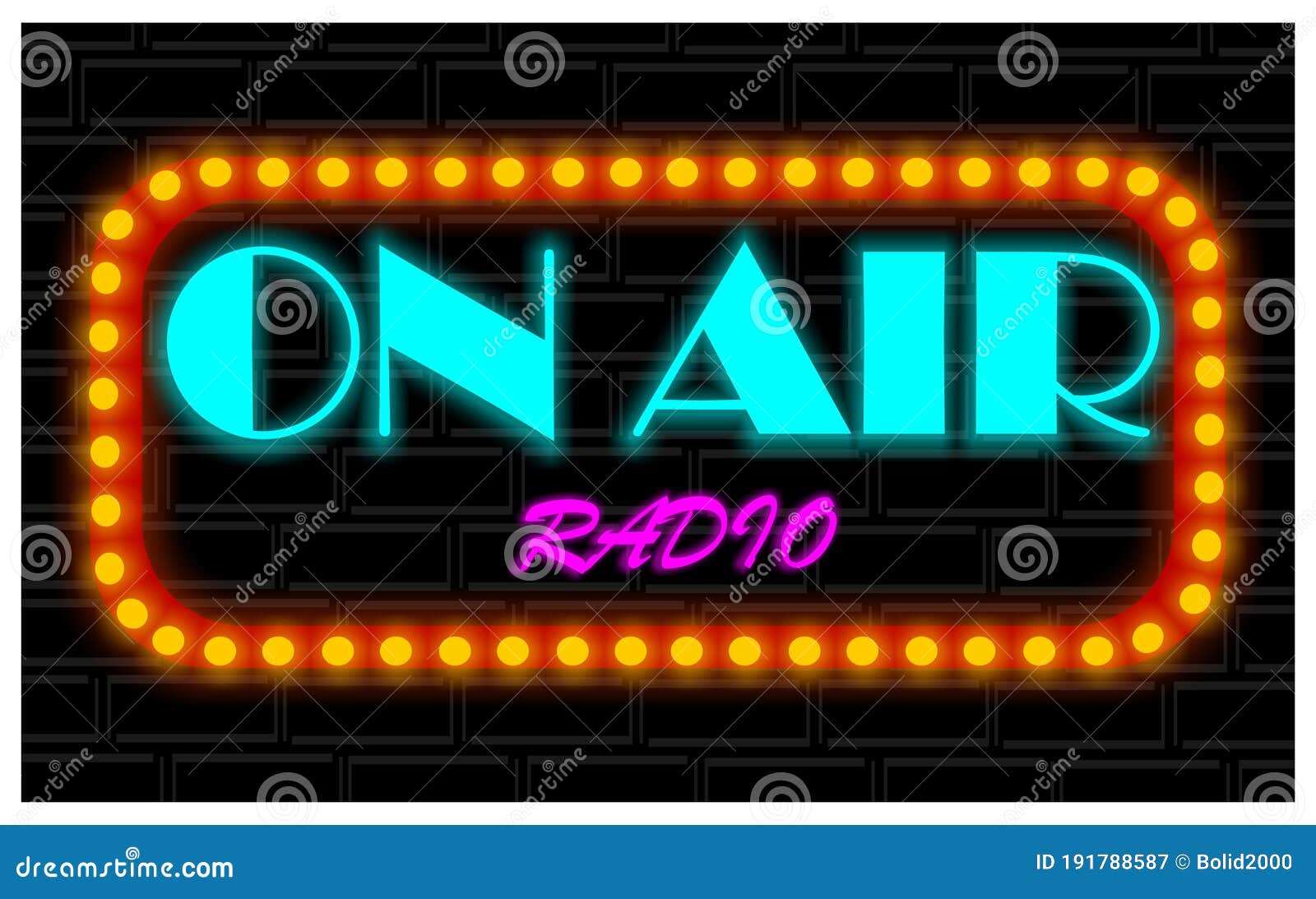 Neon banner on the wall stock illustration. Illustration of concept ...