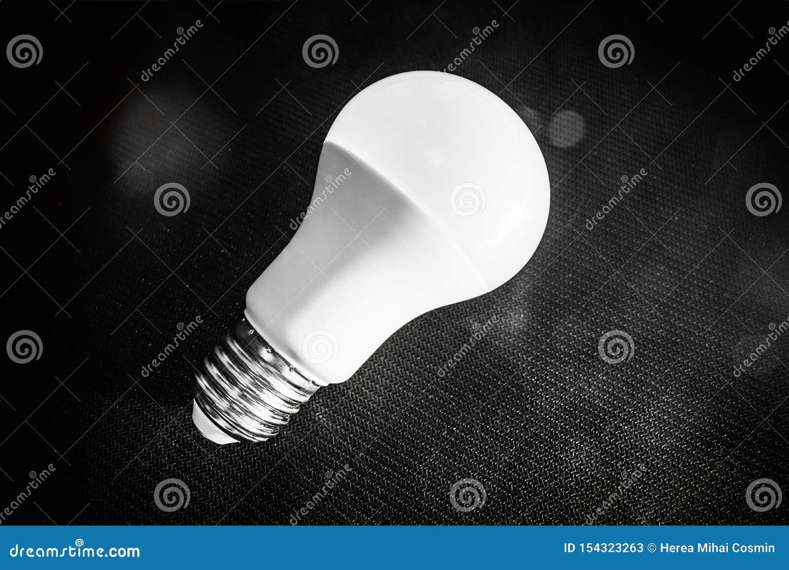 Led Bulb on Black Background Stock Image - Image of electricity ...