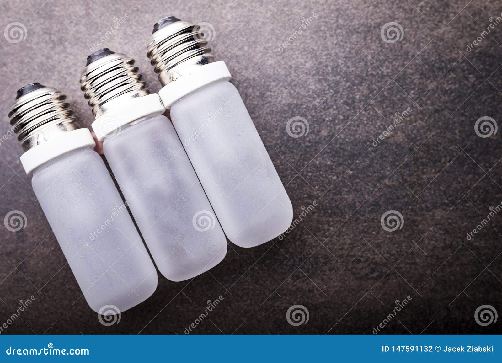 LED Bulb. Composition of Light Bulbs on a Dark Background Stock Photo ...