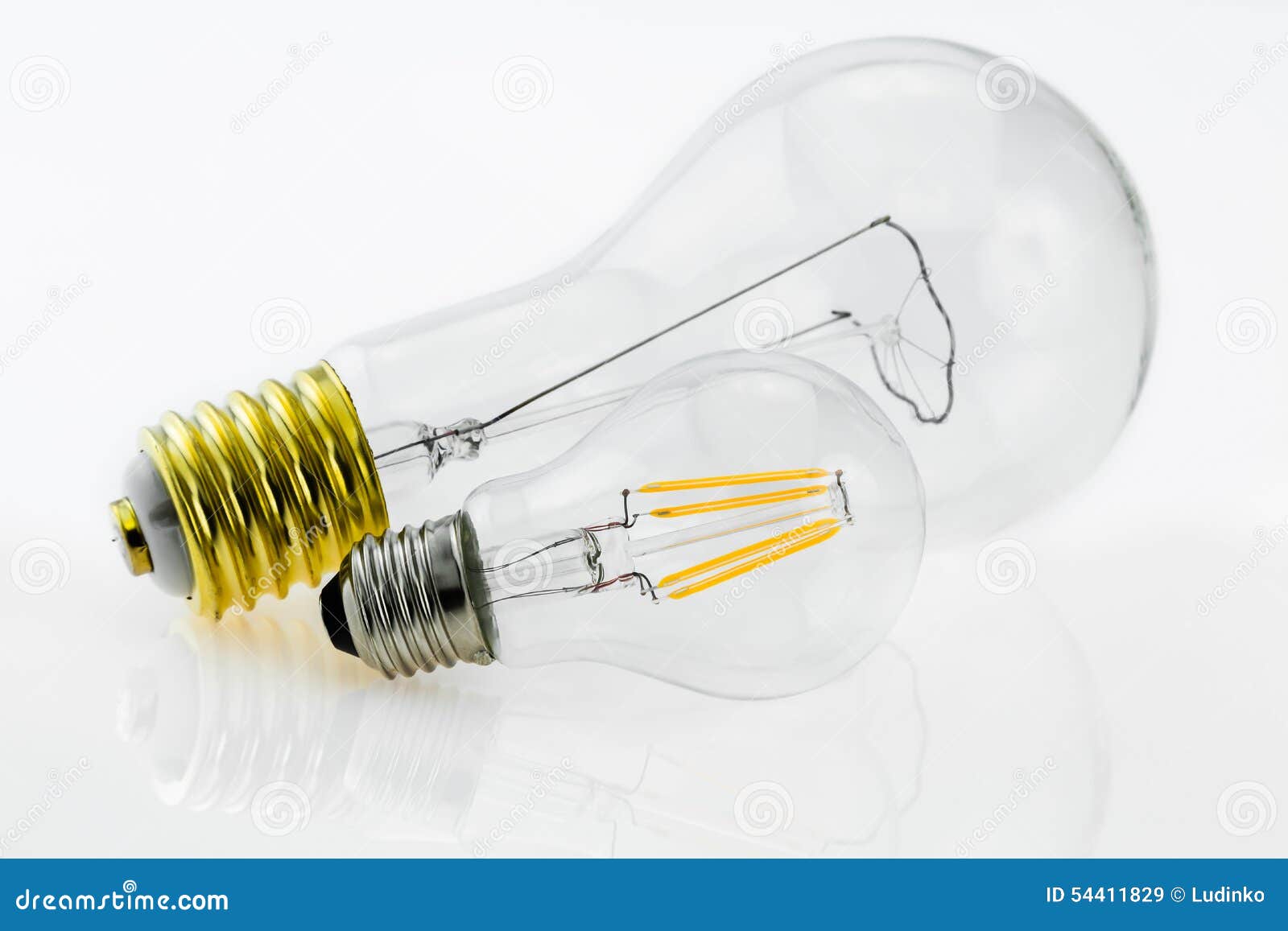 LED Bulb E27 Compared with Tungsten E40 Stock Image - Image of ...