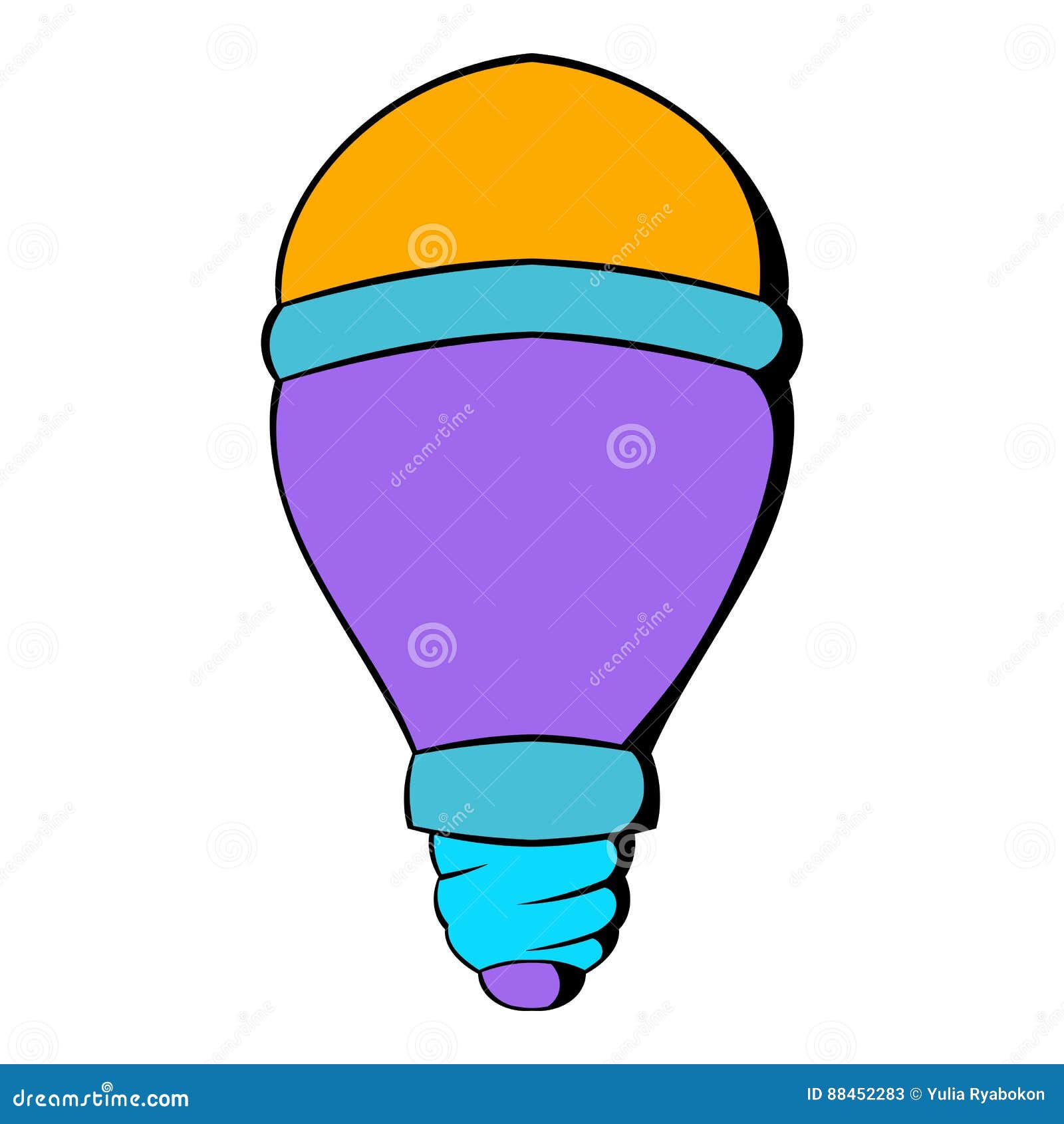 LED bulb icon cartoon stock vector. Illustration of electrical - 88452283
