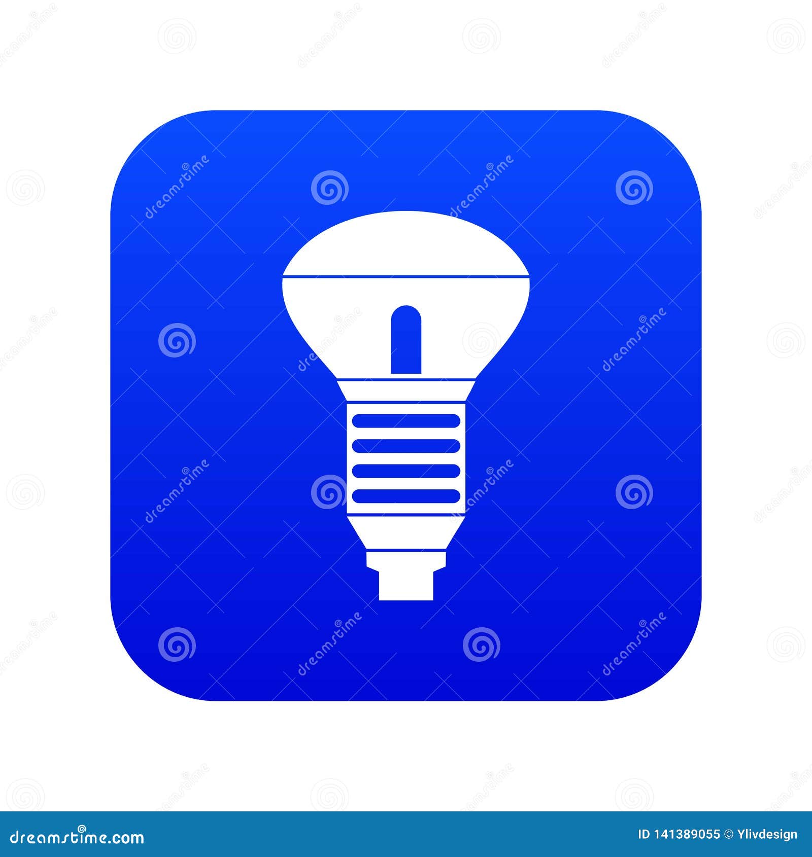 Led bulb icon digital blue stock vector. Illustration of equipment ...