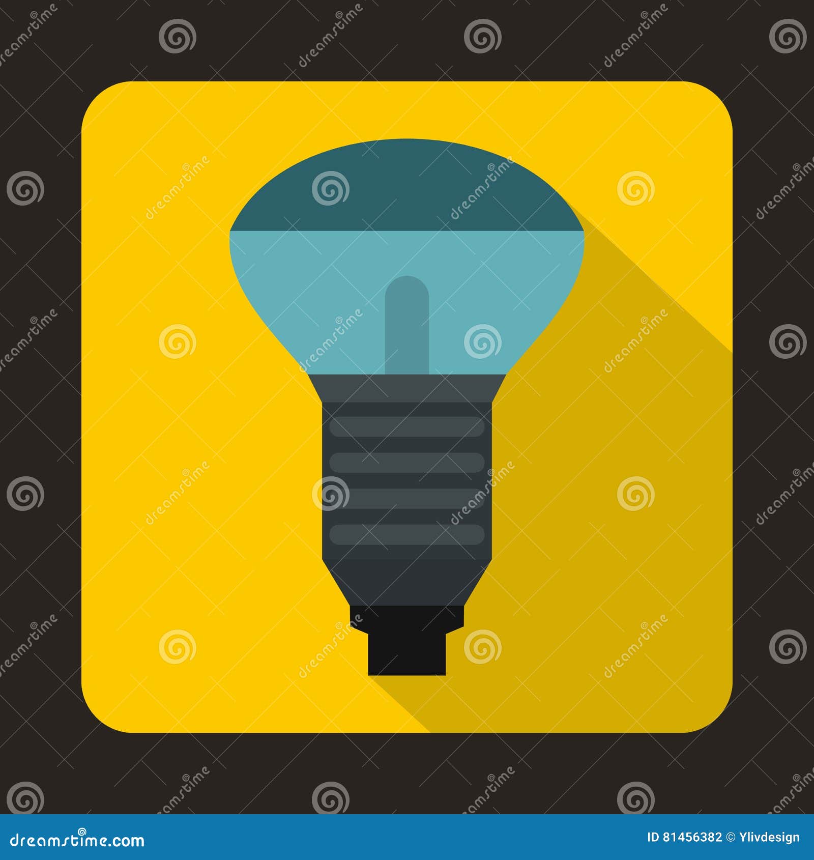 LED Bulb Icon in Flat Style Stock Vector - Illustration of electricity ...