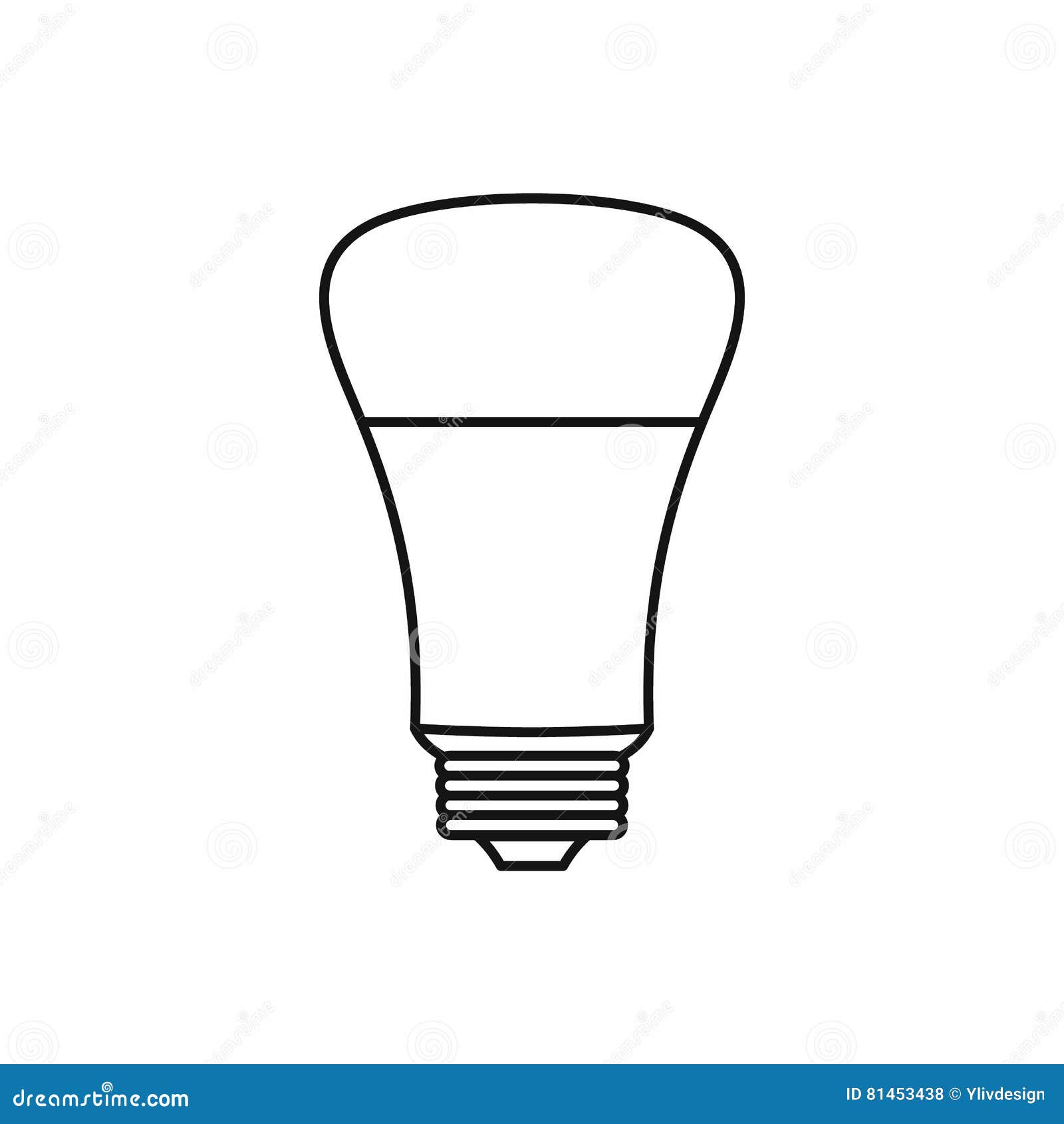 Led Bulb Icon, Outline Style Stock Vector - Illustration of innovation ...