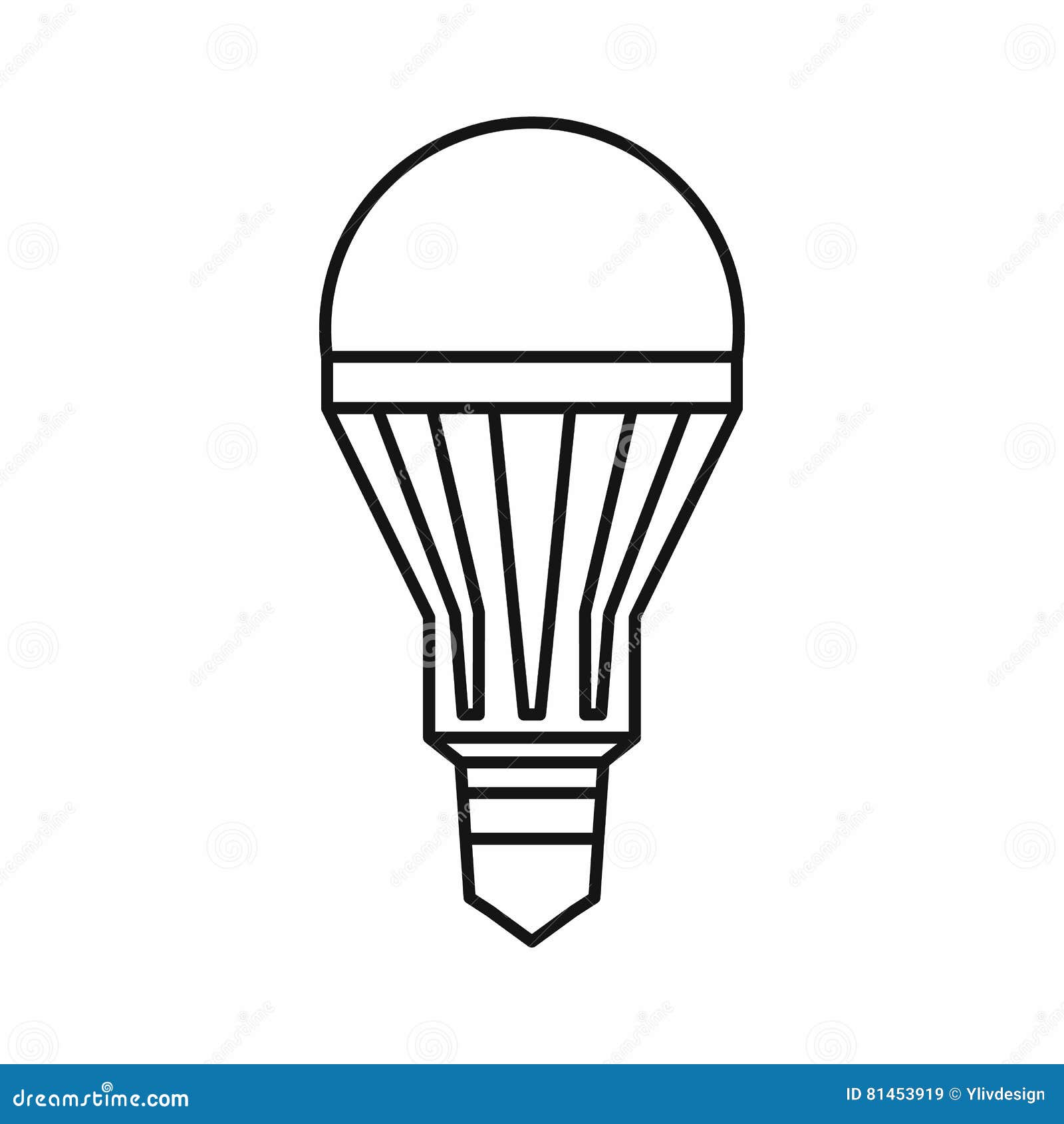 Led Bulb Icon, Outline Style Stock Vector - Illustration of closeup ...