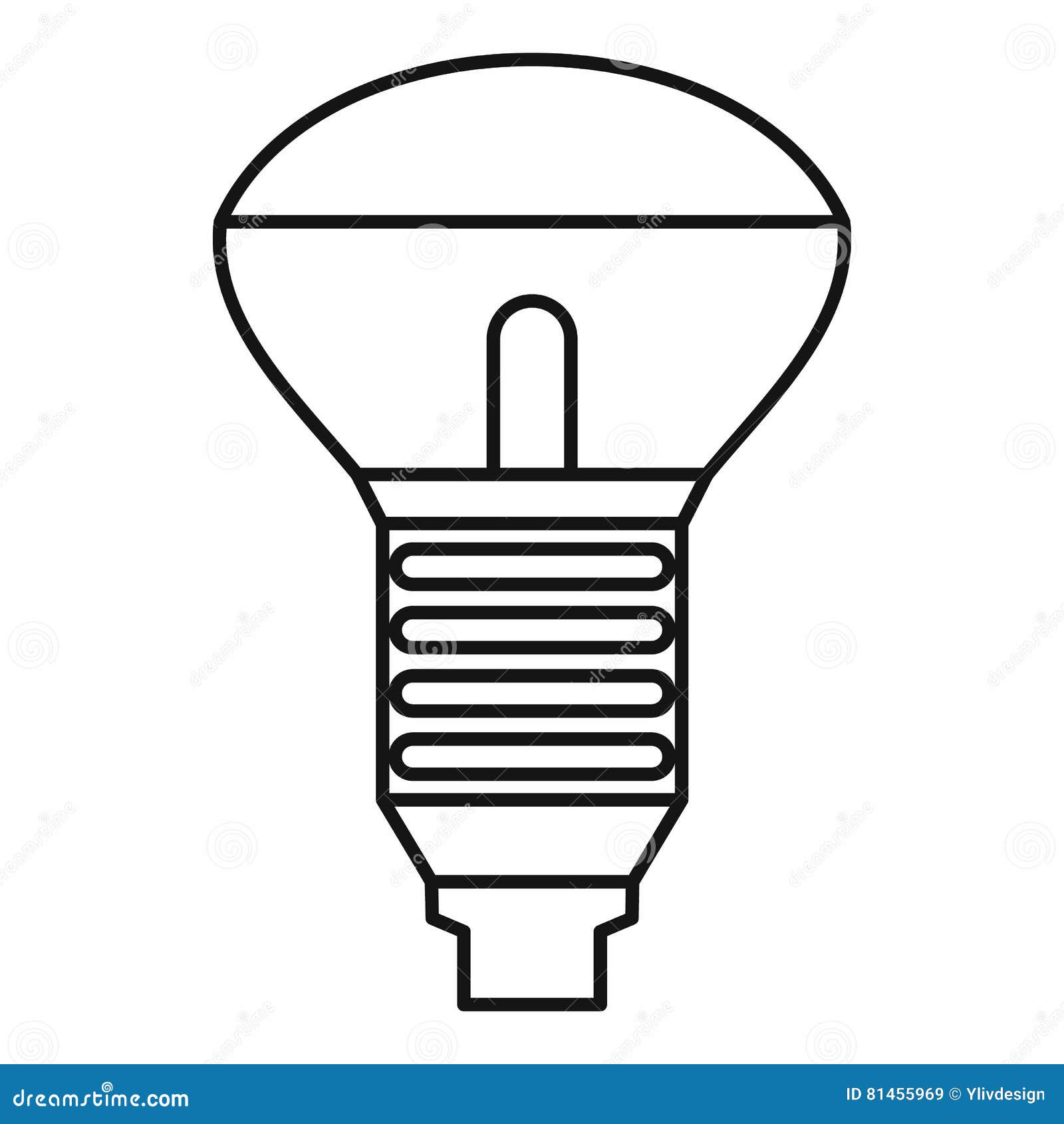 Led Bulb Icon, Outline Style Stock Vector - Illustration of economical ...