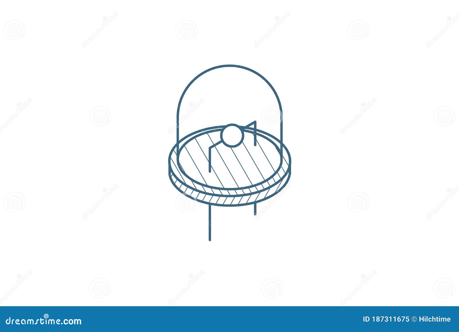 Led Bulb Isometric Icon. 3d Line Art Technical Drawing. Editable Stroke ...