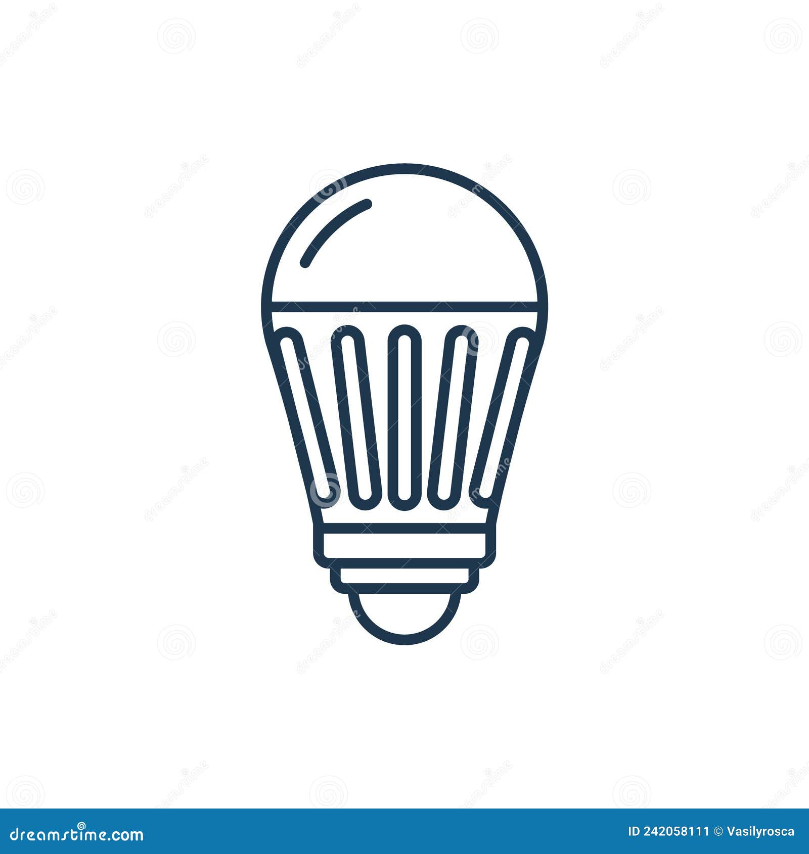 LED Bulb Line Icon. Light Flashlight Led Vector Economic Energy Idea ...