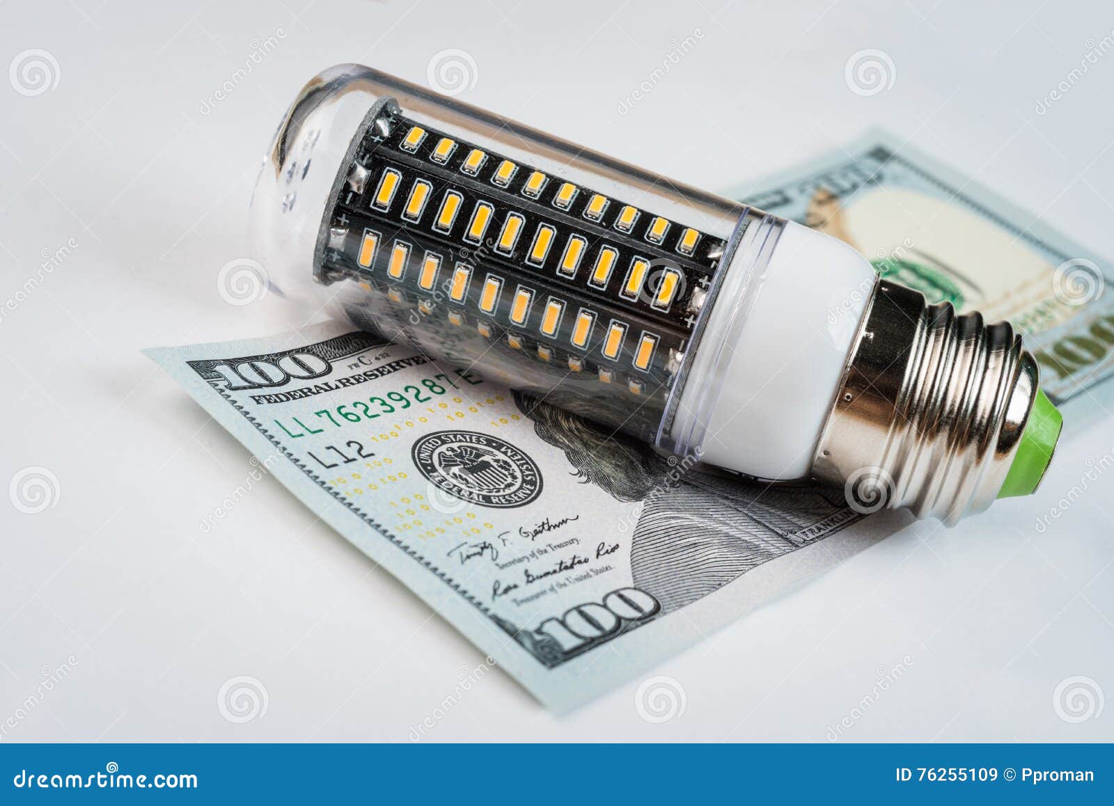 LED bulb and money stock image. Image of computer, innovation - 76255109