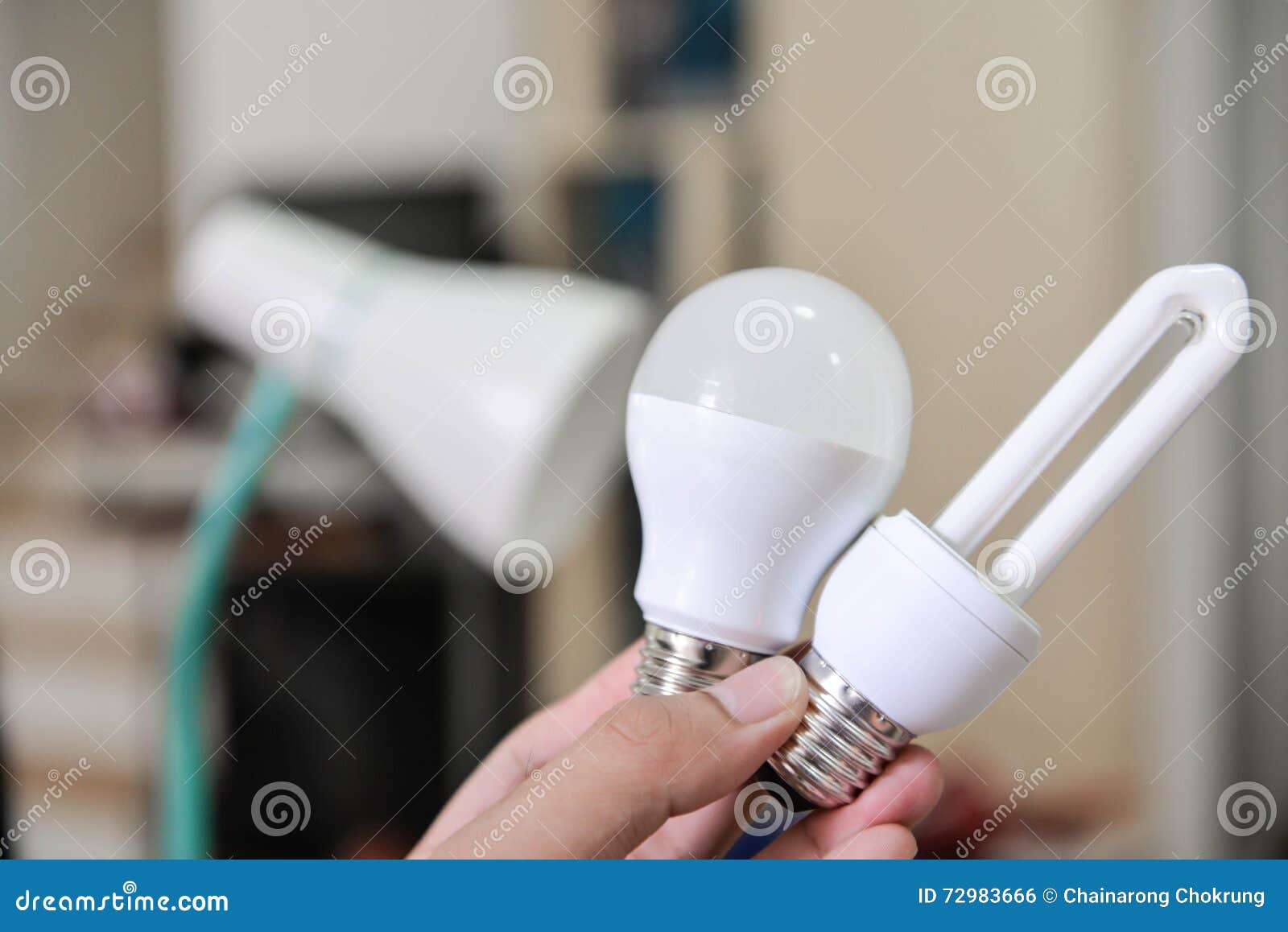LED Bulb - Selection the Bulb To Use with Lamp Stock Photo - Image of ...