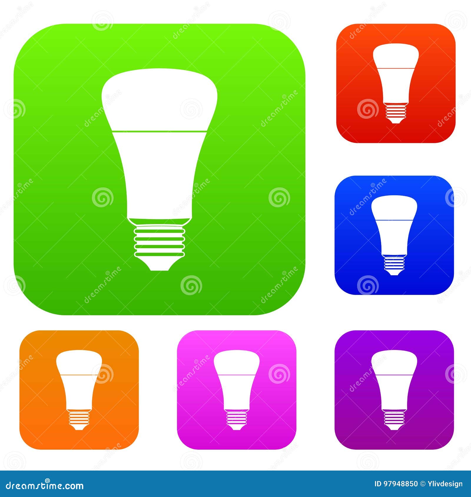 Led bulb set collection stock vector. Illustration of creativity - 97948850