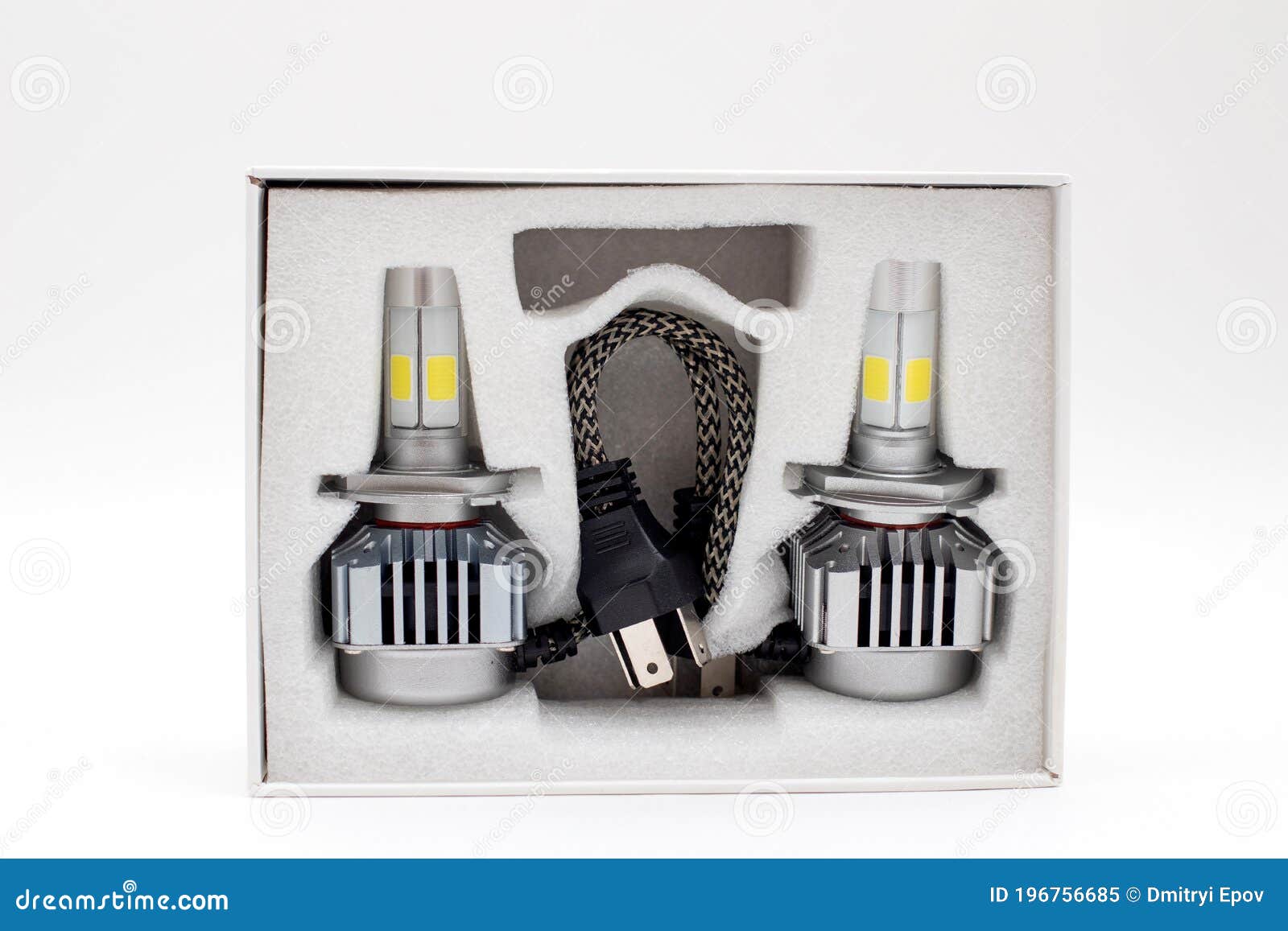 LED Bulbs for Car in Box Isolated White Background Stock Image - Image ...