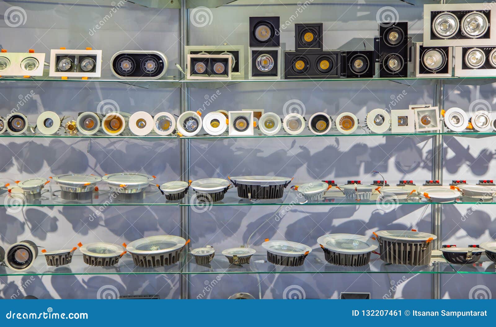 LED Bulbs Lamp Display on Shelf Stock Image - Image of save, display ...