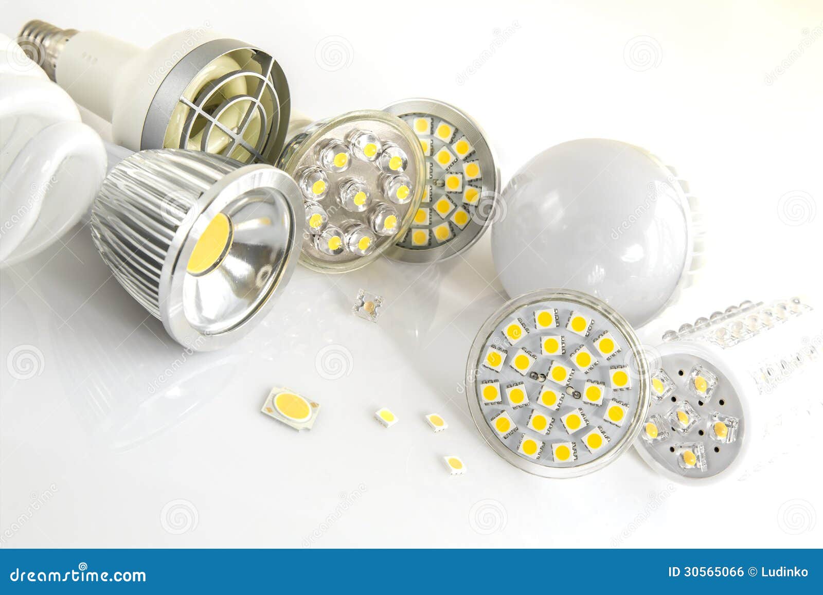 LED Bulbs with Various Large Chips Stock Photo - Image of gu10, diode ...