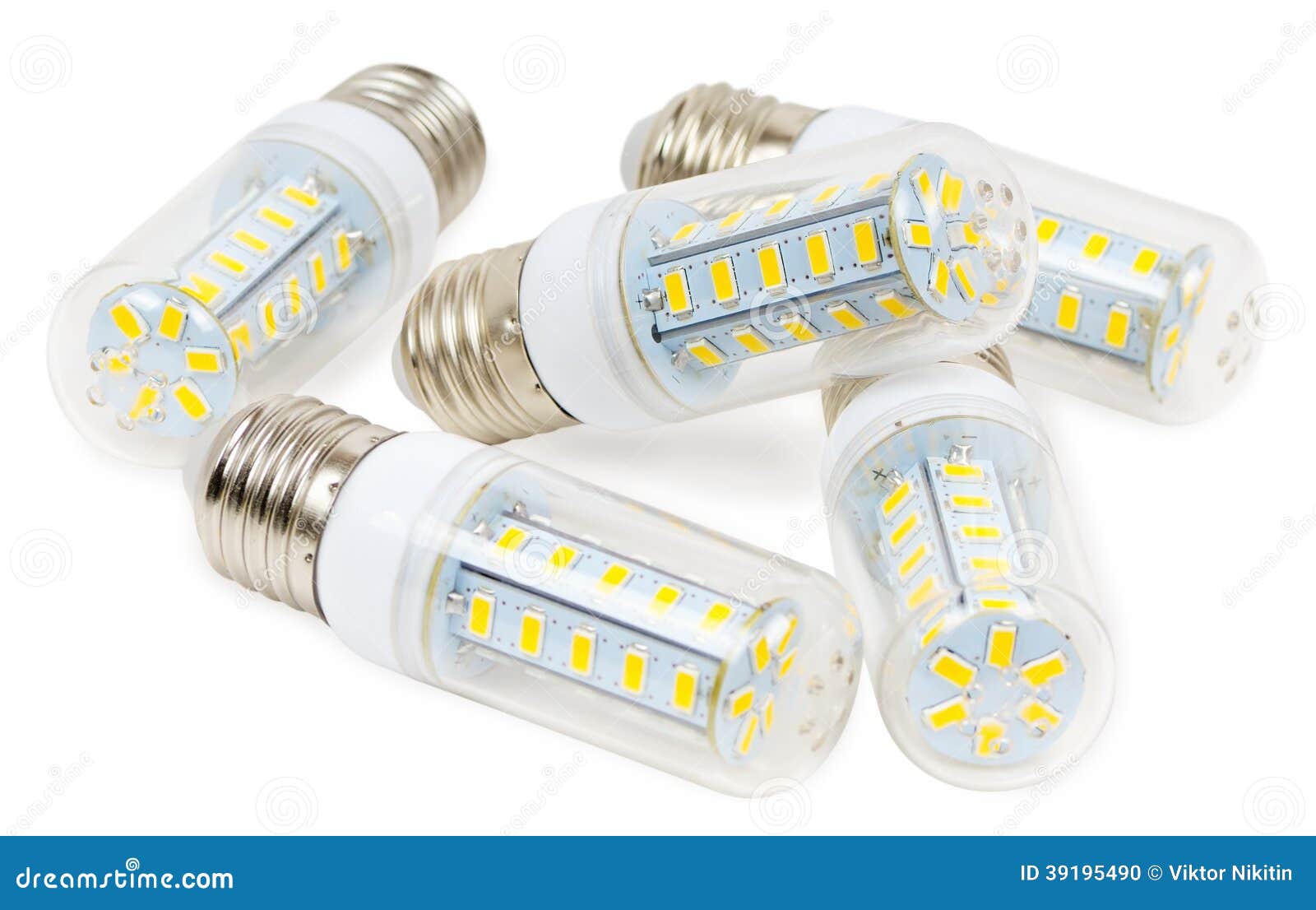 LED Bulbs on a White Background Stock Photo - Image of pieces, objects ...