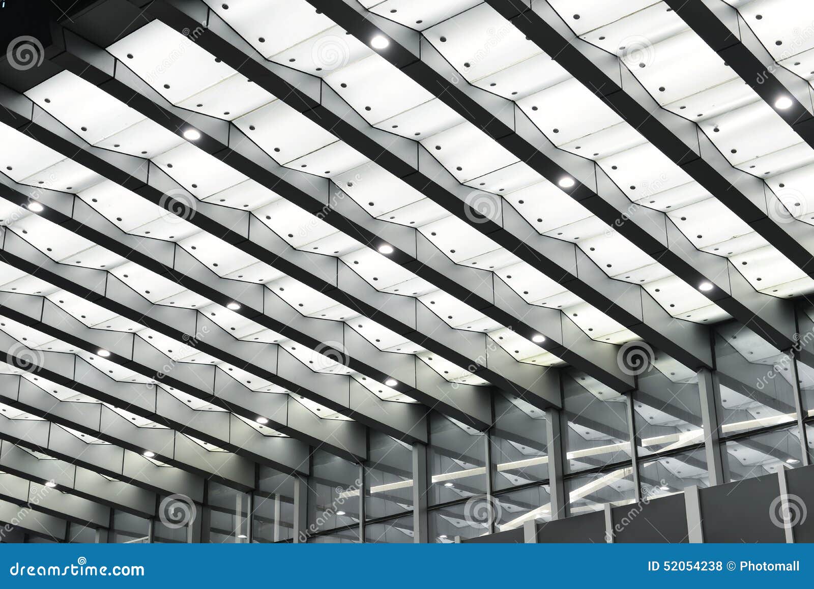 Led Canopy Above the Entrance of Modern Building Stock Photo - Image of ...