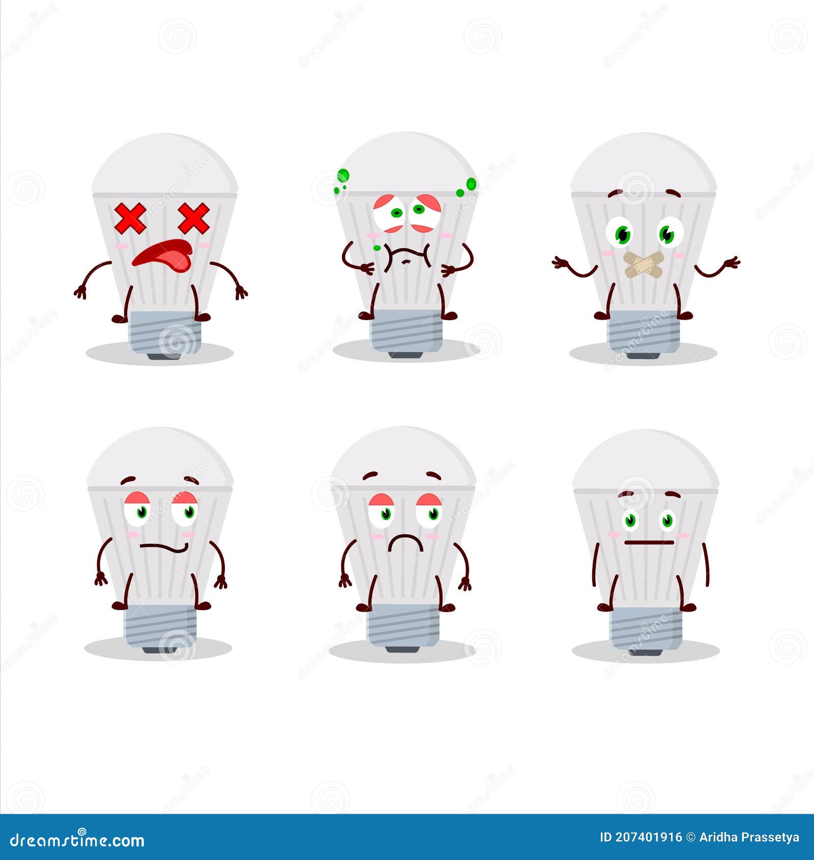 Led Cartoon in Character with Nope Expression Stock Vector ...
