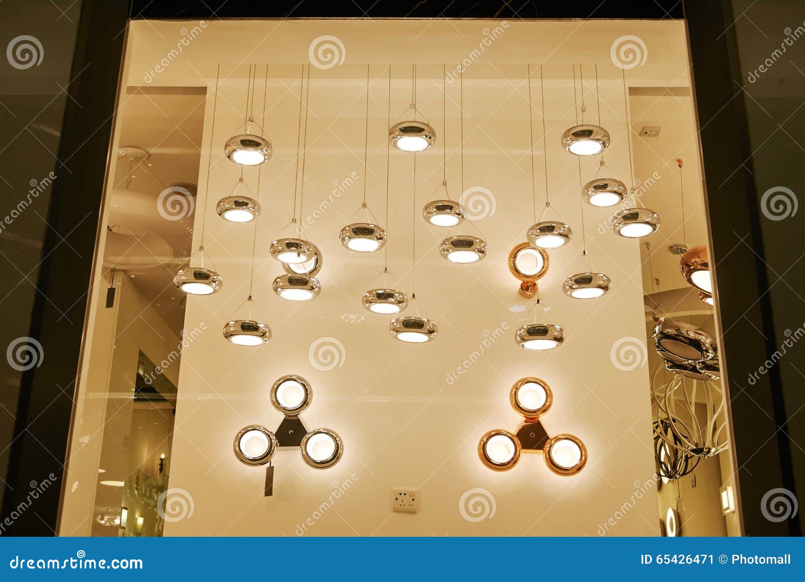 Led Home Ceiling Lighting Shop Window Stock Image - Image of commercial ...