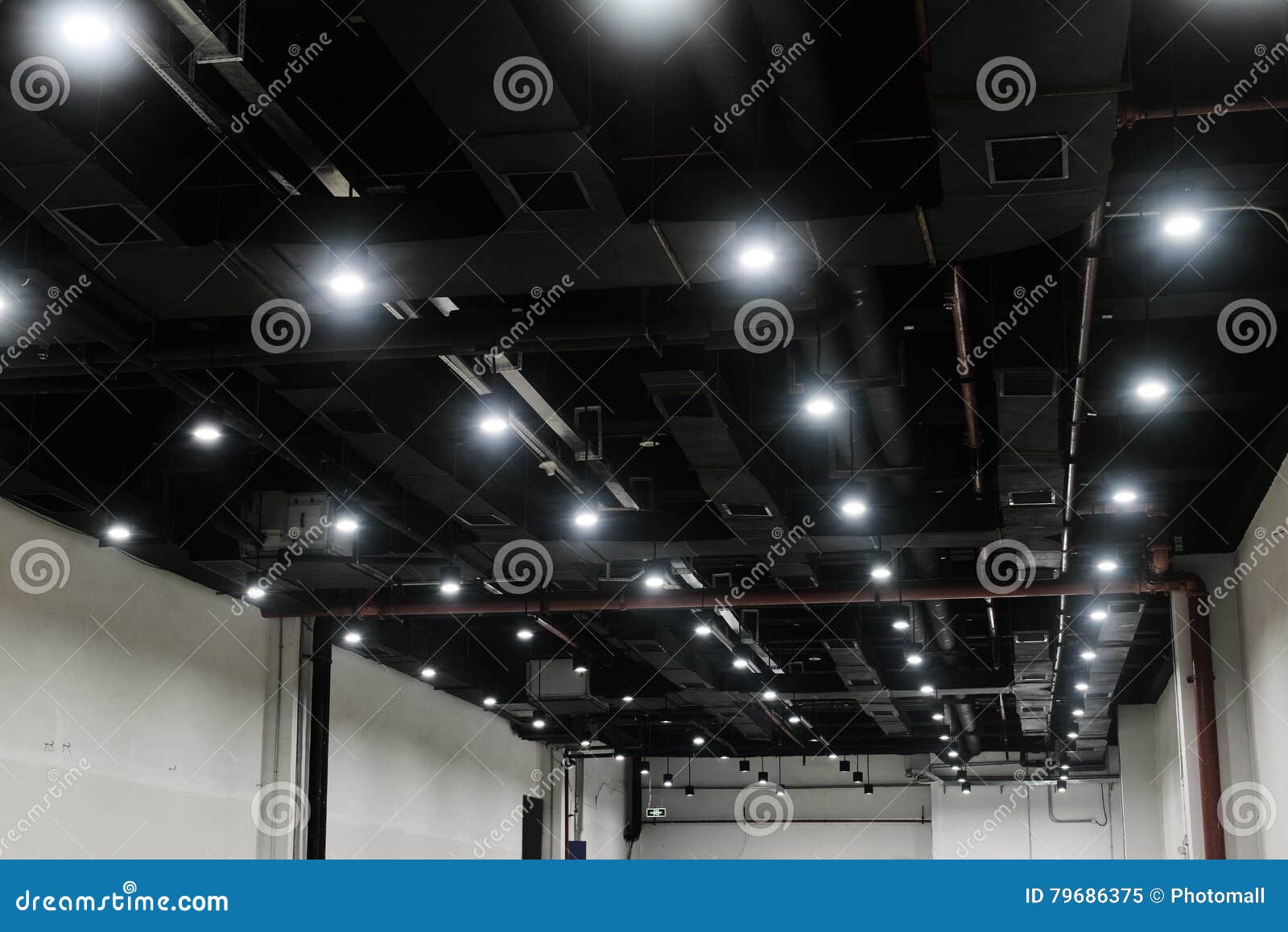 Led ceiling lights stock image. Image of droplight, commercial - 79686375