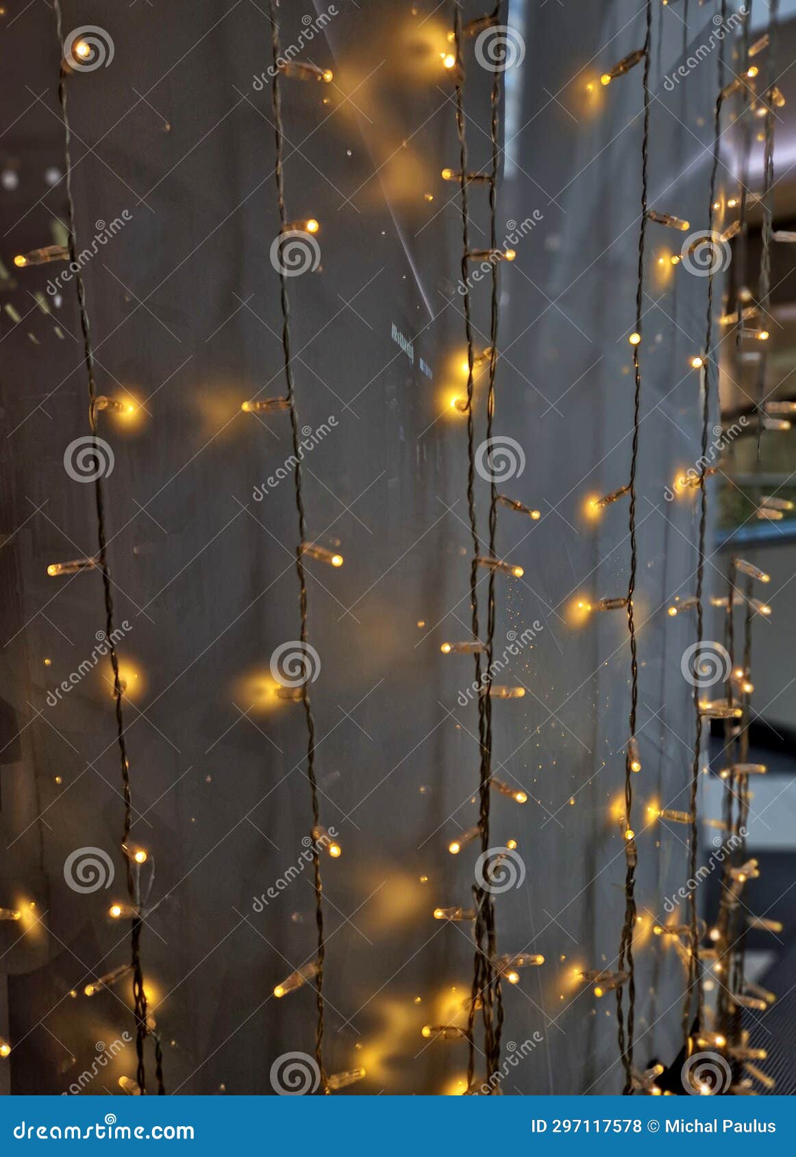 Led Chains In Dense Spacing On Coiled And Attached To The Metal ...