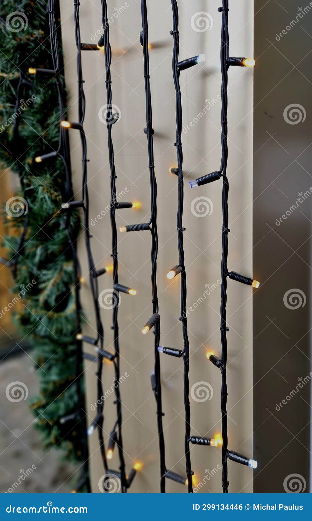 Led Chains in Dense Spacing on Coiled and Attached To the Metal Stock ...