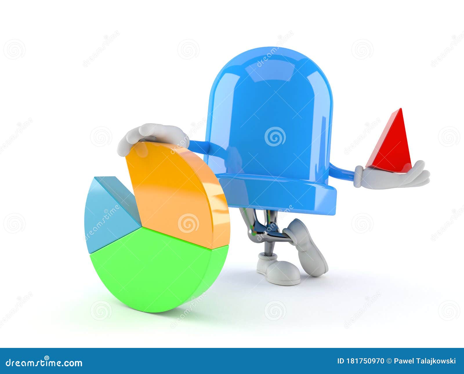 LED Character with Pie Chart Stock Illustration - Illustration of ...