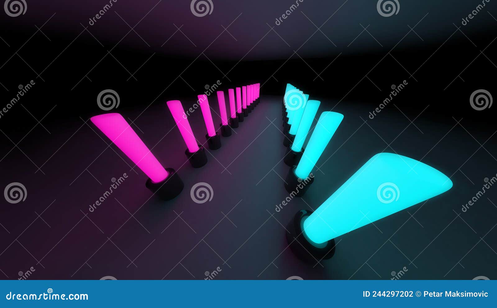 Led Colorful Light Sticks, 3d Illustration Stock Illustration ...