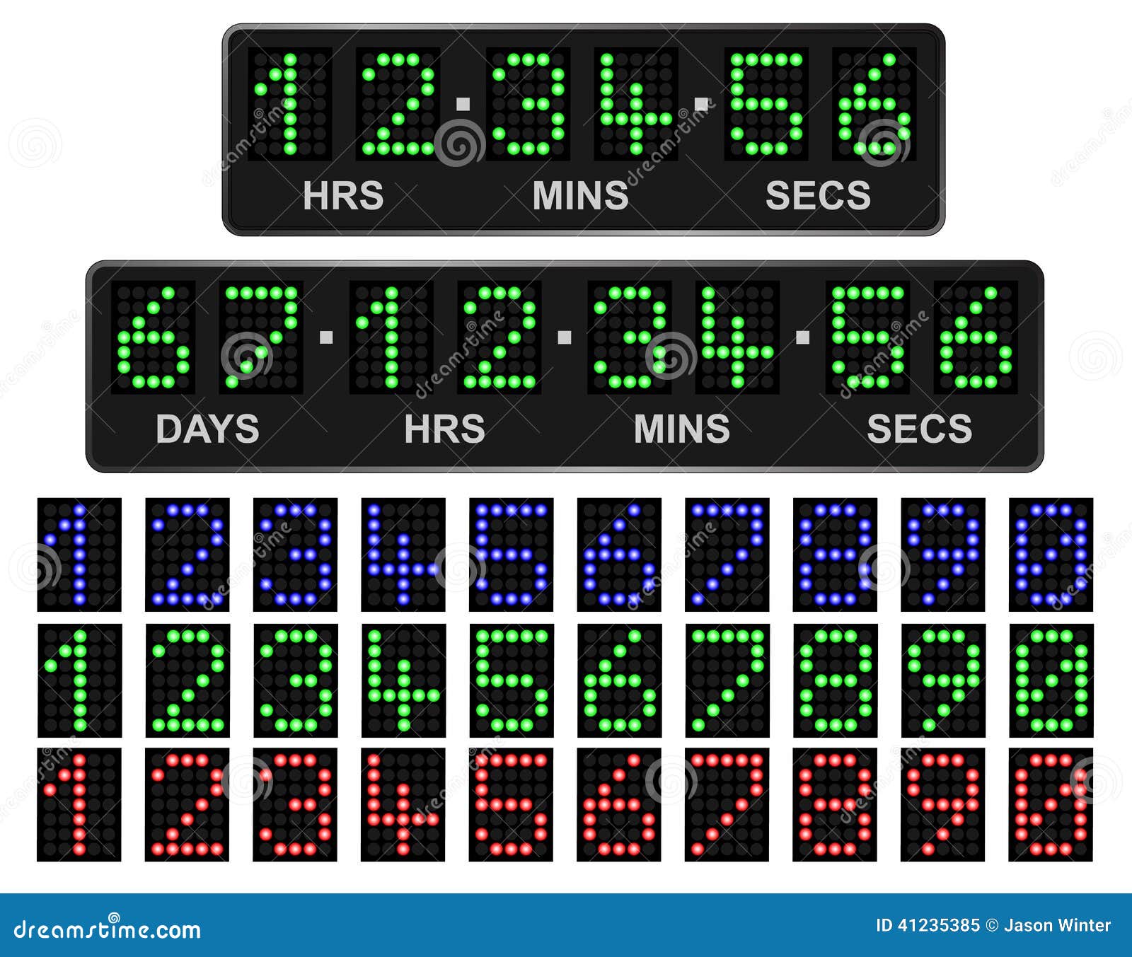 LED-Count-down-Timer stock abbildung. Illustration von vektor - 41235385