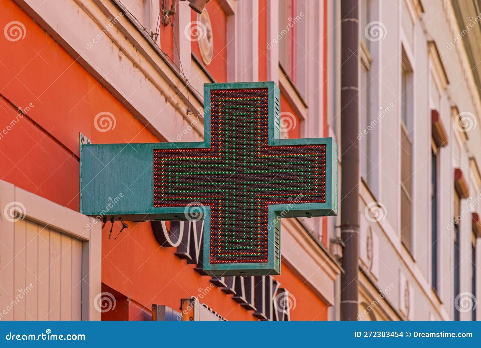 Led Cross Sign Pharmacy stock photo. Image of shop, union - 272303454
