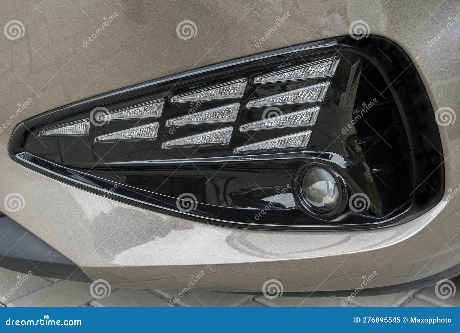 LED Daylight Car with a Fog Light Stock Image - Image of automotive ...