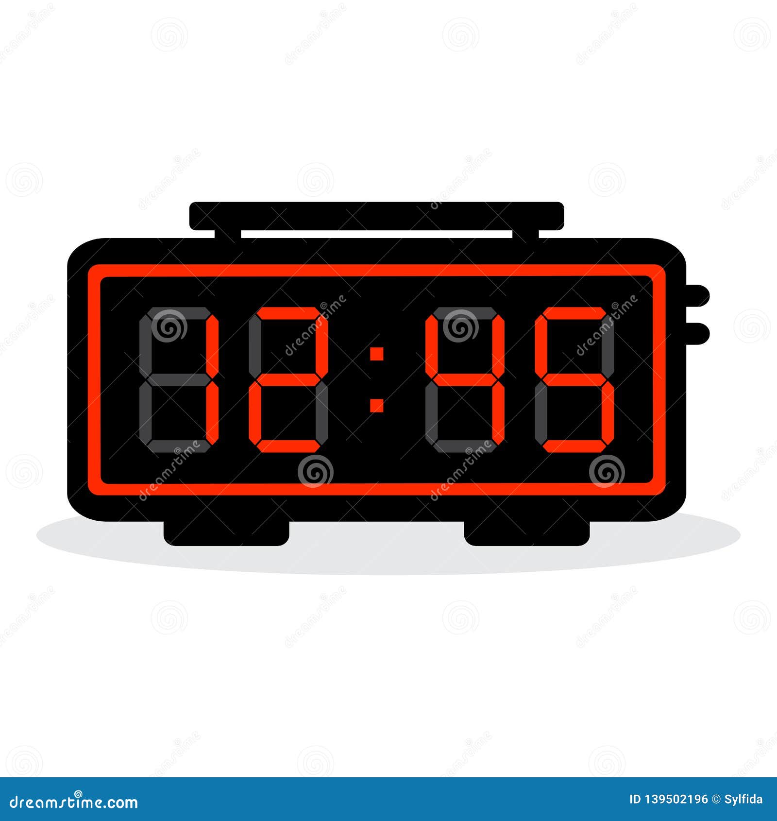 Led Digital Alarm Clock. Vector Illustration Stock Illustration ...